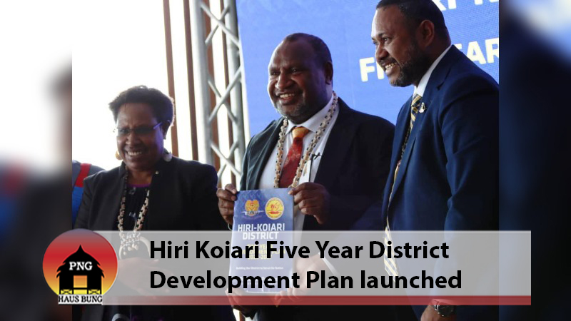 IDUHU COMMENDED: HIRI KOIARI FIRST TO LAUNCH 5 YEAR DEVELOPMENT PLAN